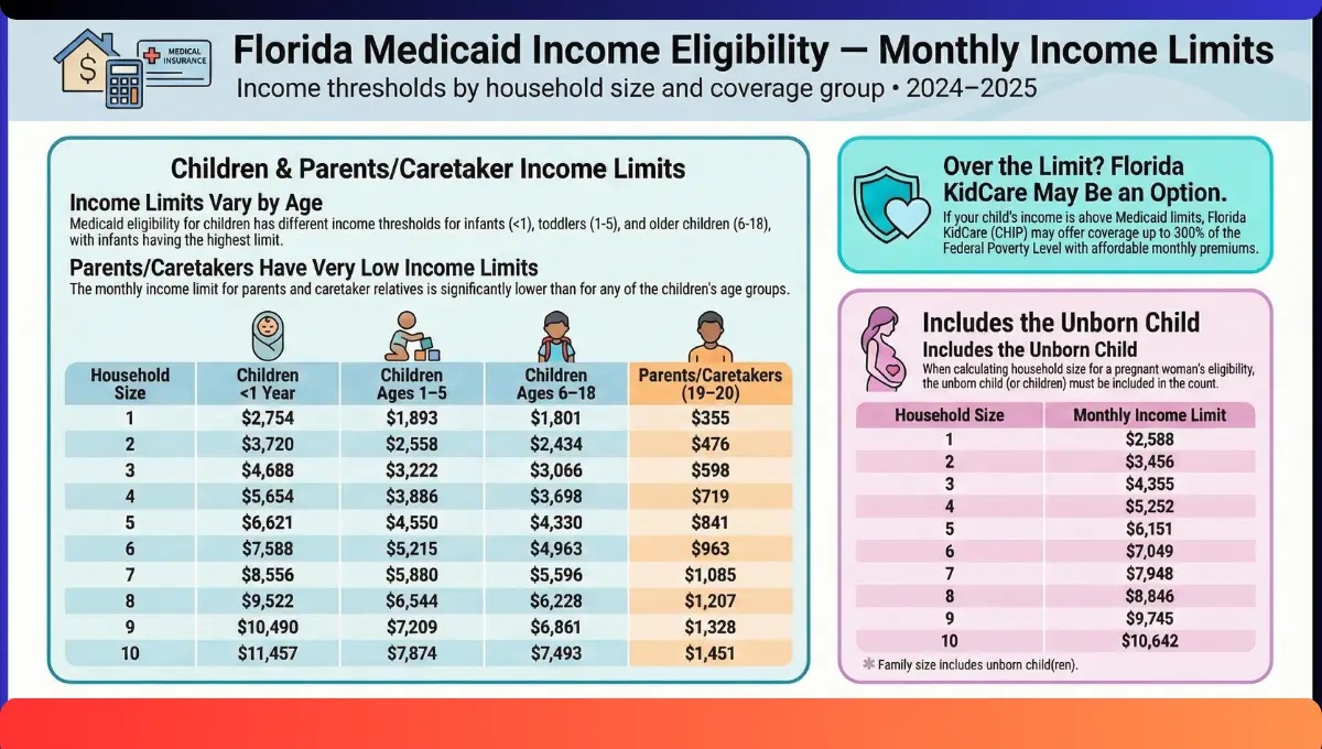 Florida Medicaid Income Limits 2025 | Monthly Chart